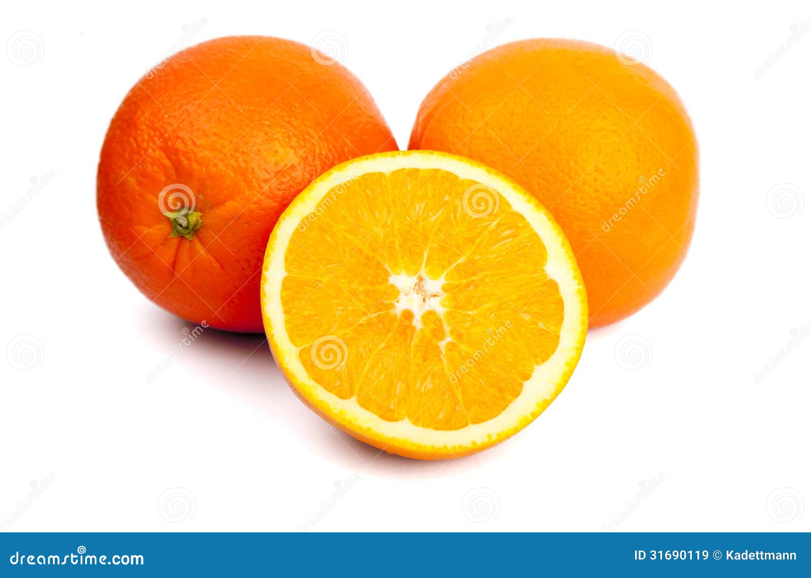 Two Oranges and One Half in Front Stock Image - Image of bright, diet ...