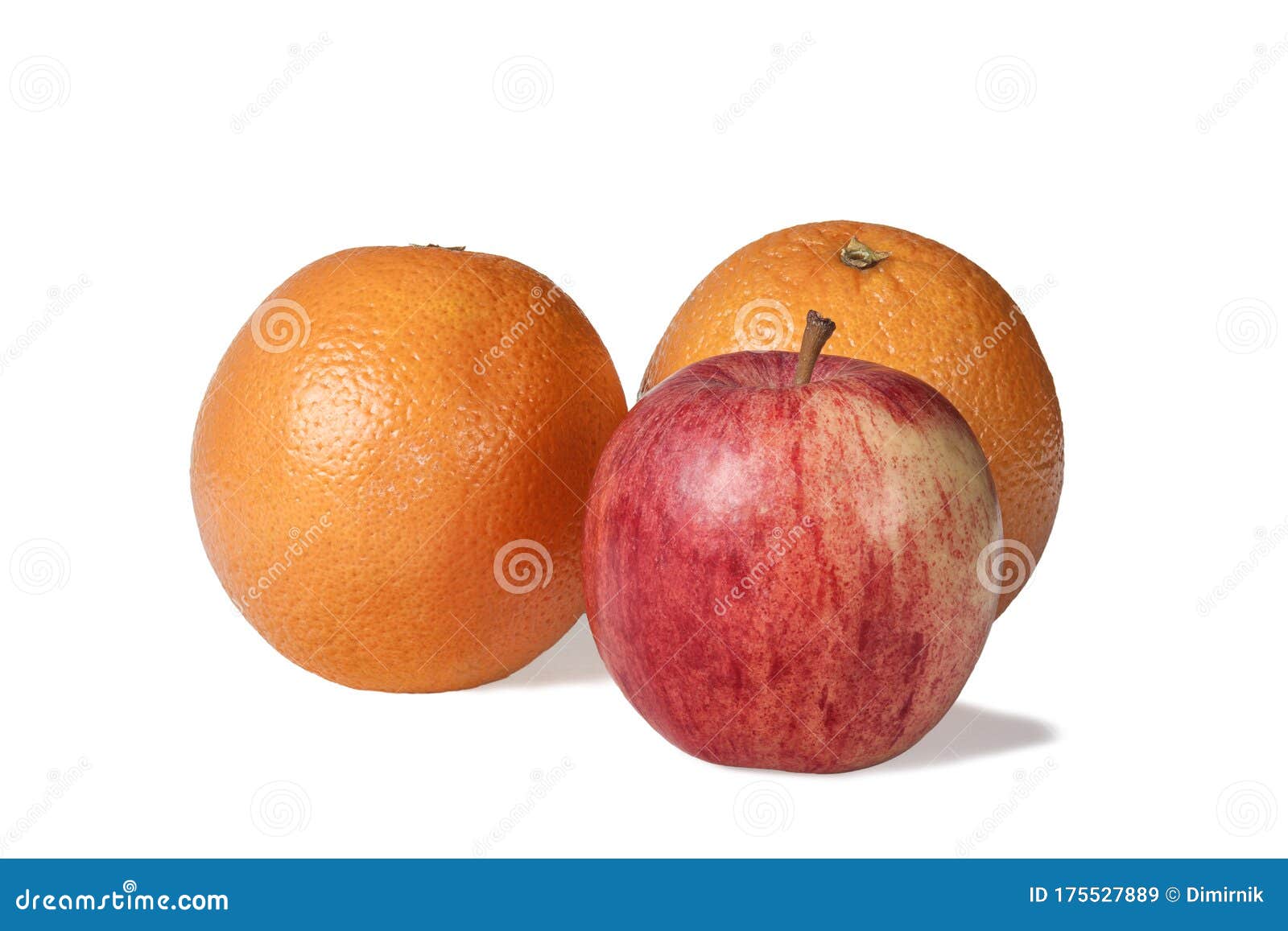 Two Oranges and a Red Apple Stock Image - Image of food, background ...