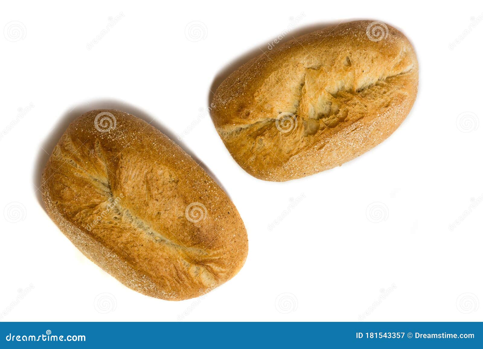 Two Organic Light Buns on White Ground Stock Image - Image of gluten ...