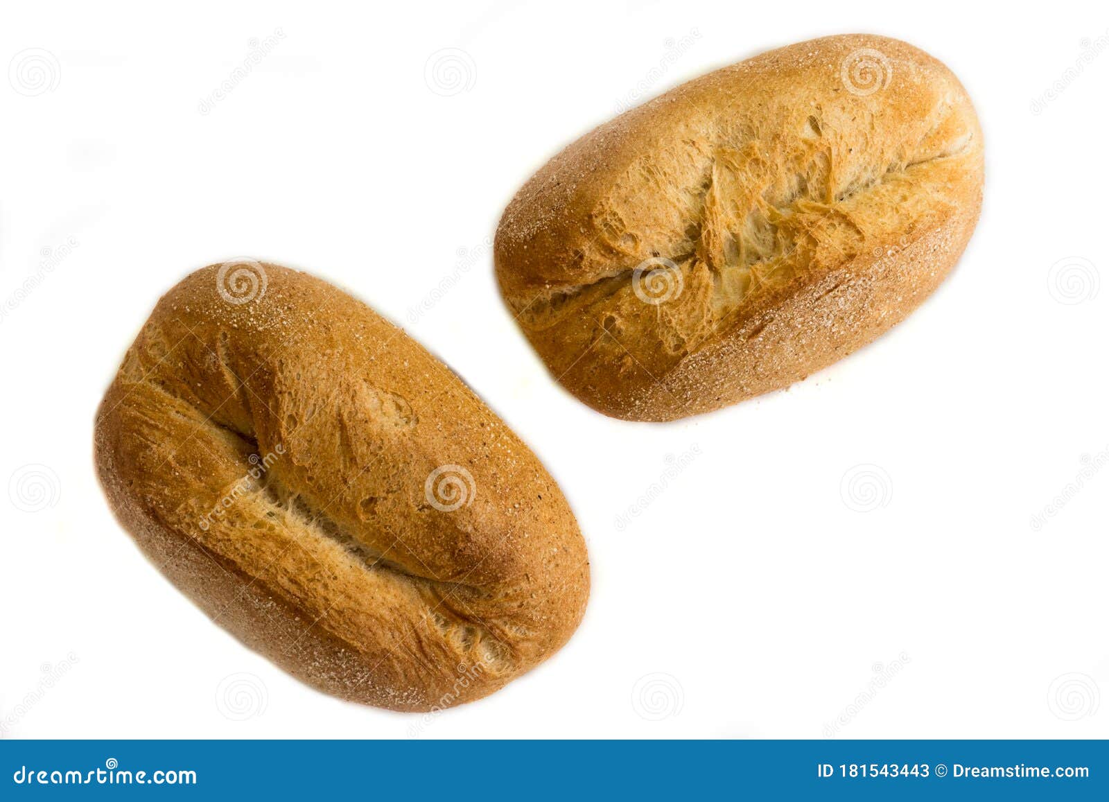 Two Organic Light Buns on White Ground Stock Image - Image of seed ...