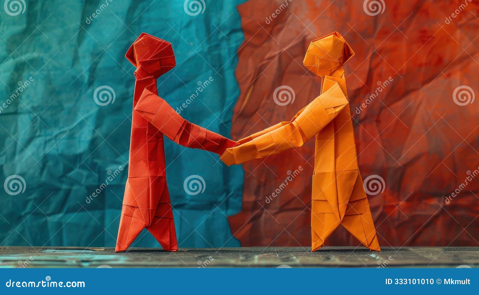 Origami Figures Made From Colorful Paper Arranged In A Circular Pattern ...