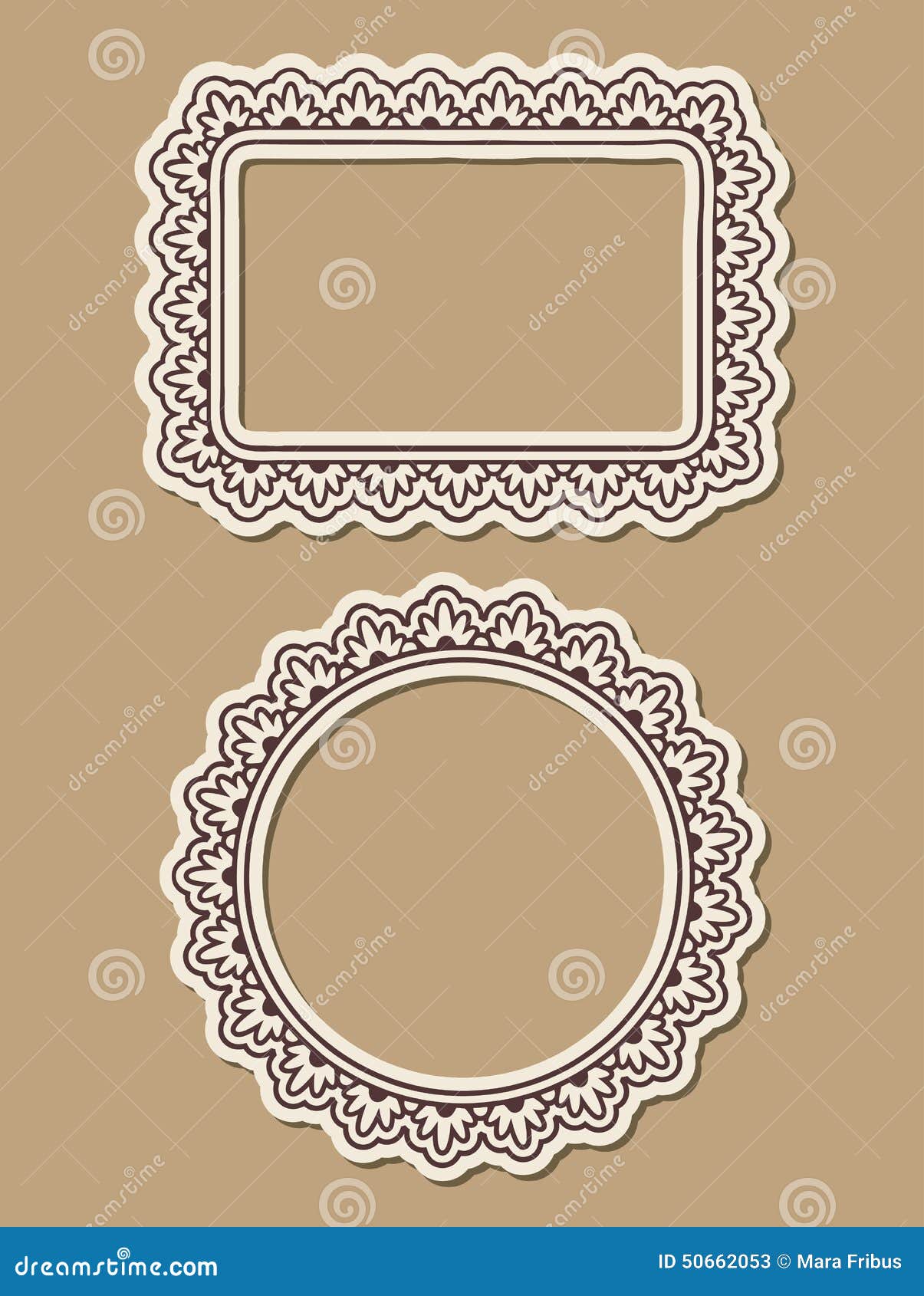 Two ornate paper frames stock vector. Illustration of doodle - 50662053