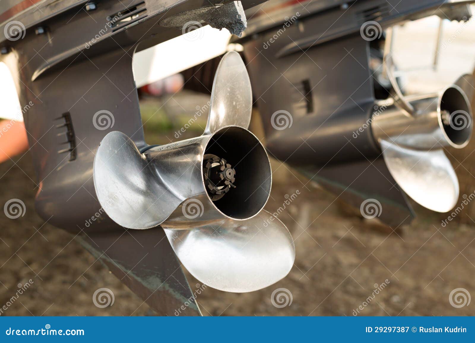 Two outboard boat motors stock image. Image of cruise - 29297387