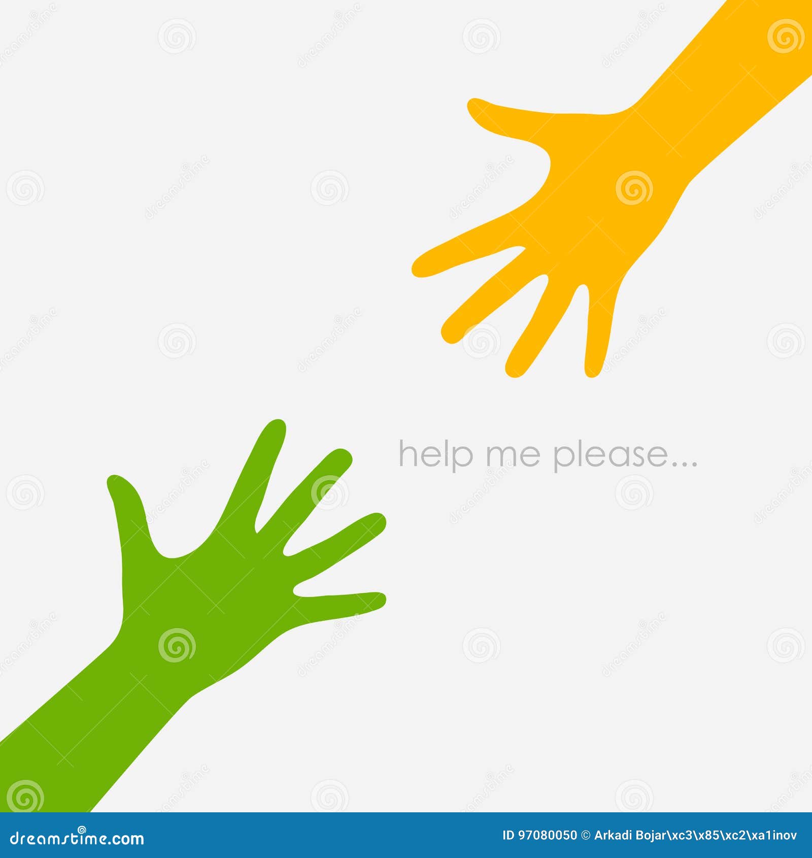 Outstretched Hands Kids Safety Emblem Cartoon Vector | CartoonDealer ...