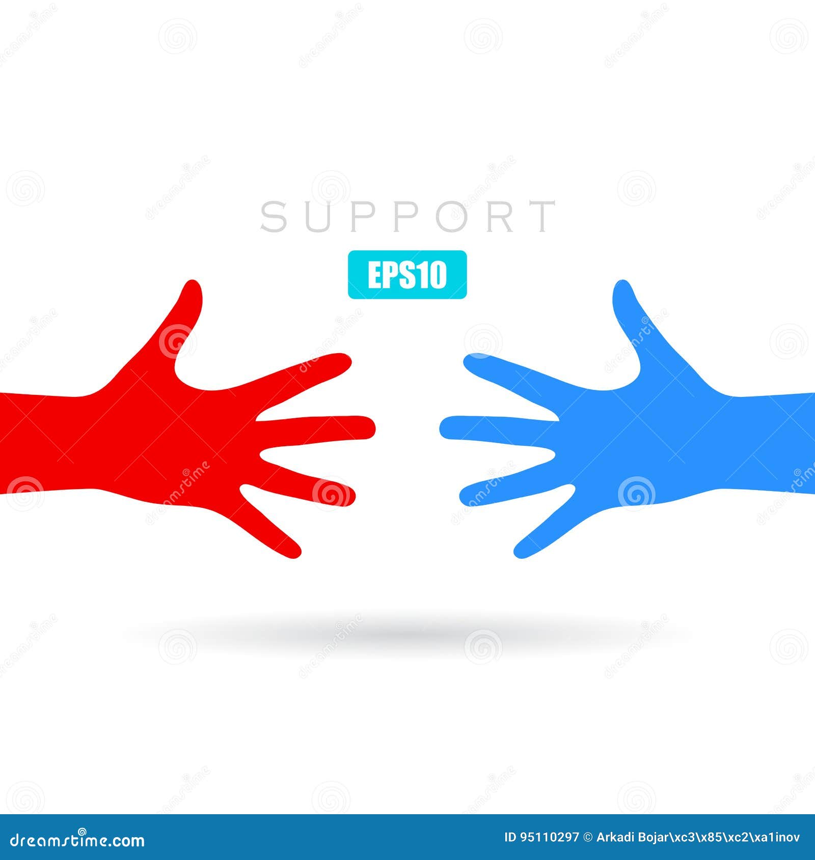 Outstretched Hands Kids Safety Emblem Cartoon Vector | CartoonDealer ...