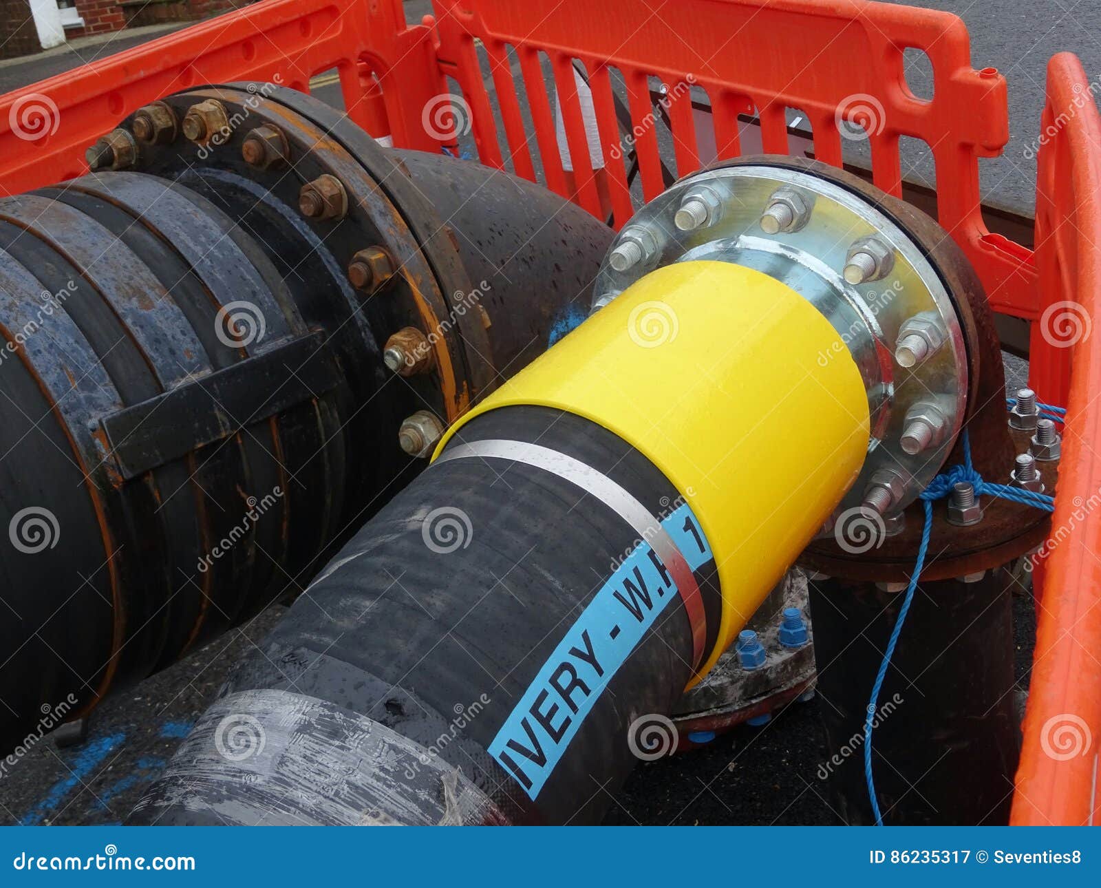 Two Overland Pipes stock image. Image of engineers, site - 86235317