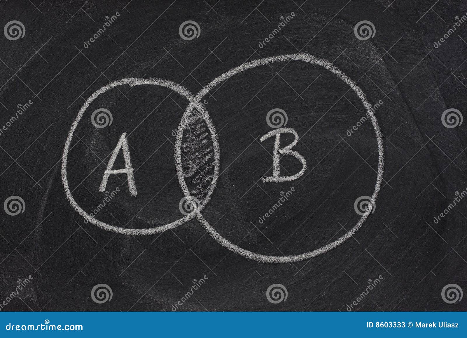Two Overlaping Circles on Blackboard Stock Image - Image of blackboard ...