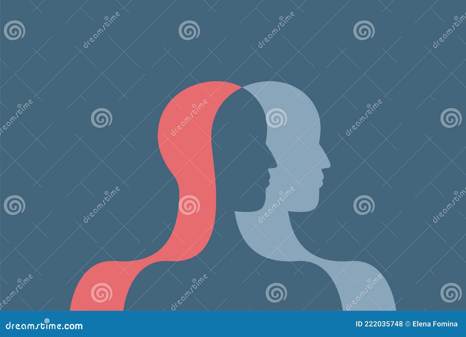Two Overlapping Profiles, As A Symbol Of Codependent Relationships ...