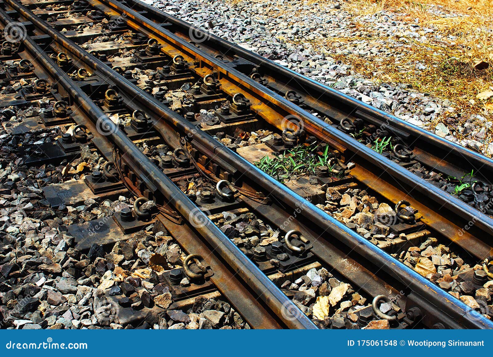 Two Overlapping Railway Tracks Stock Photo - Image of line, steel ...