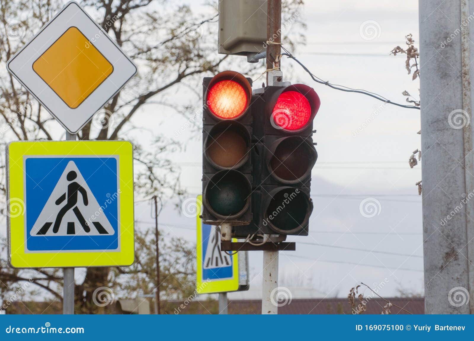 Two Overlapping Traffic on the Main Road Stock Photo - Image of signal ...