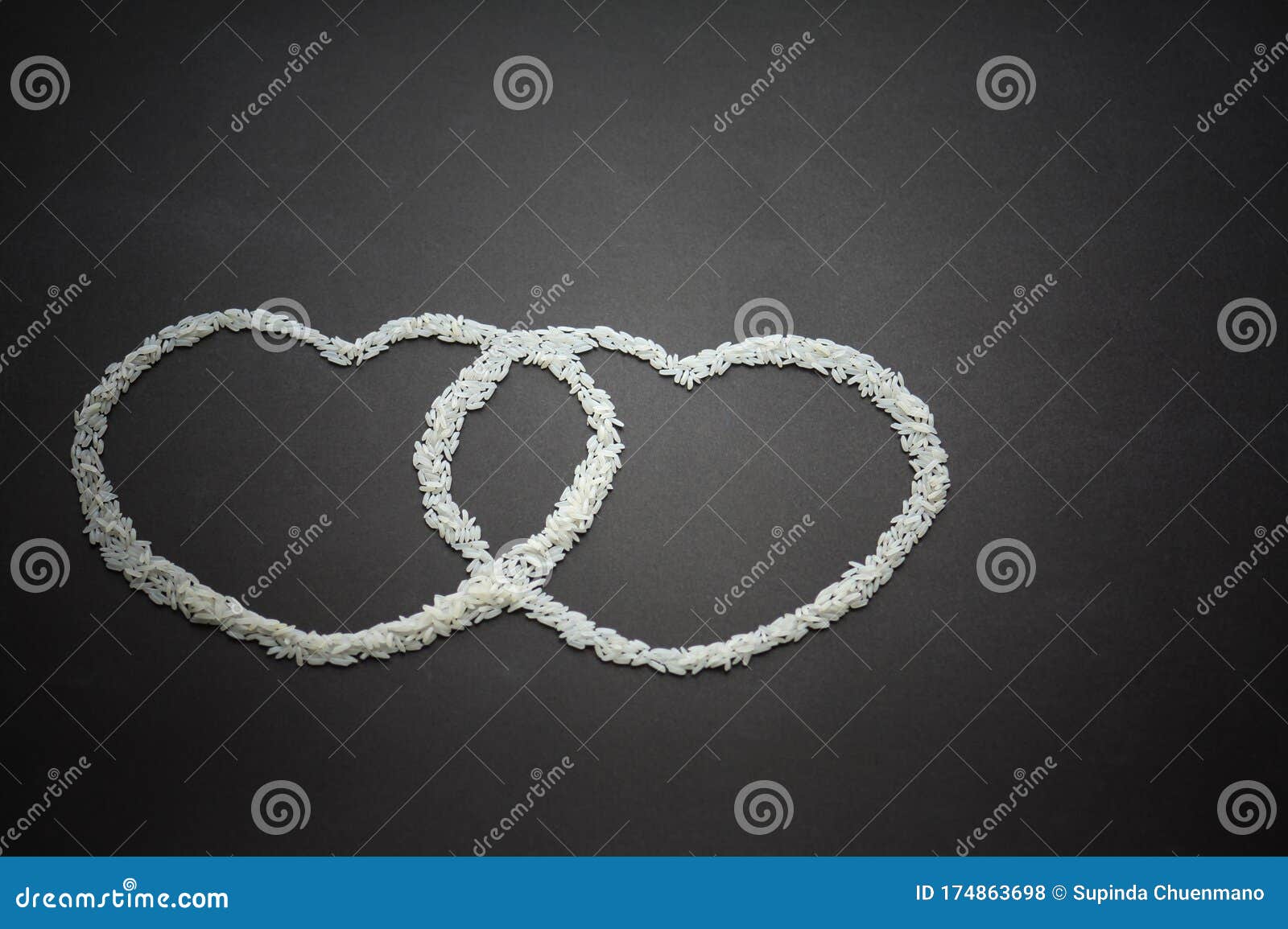 Two Overlapping White Hearts On A Black Background Stock Photo - Image ...