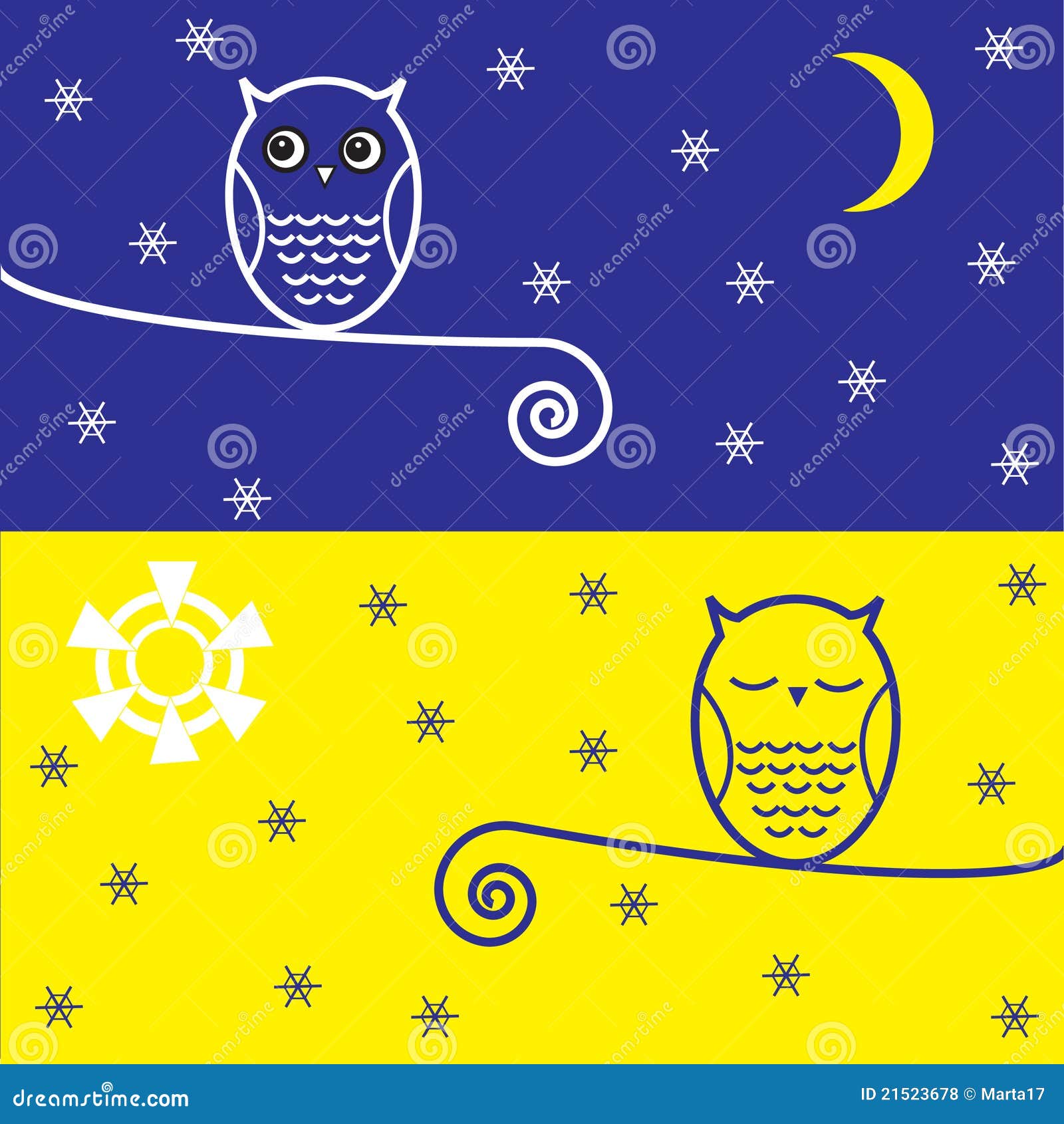 Two owls stock vector. Illustration of holiday, decoration - 21523678