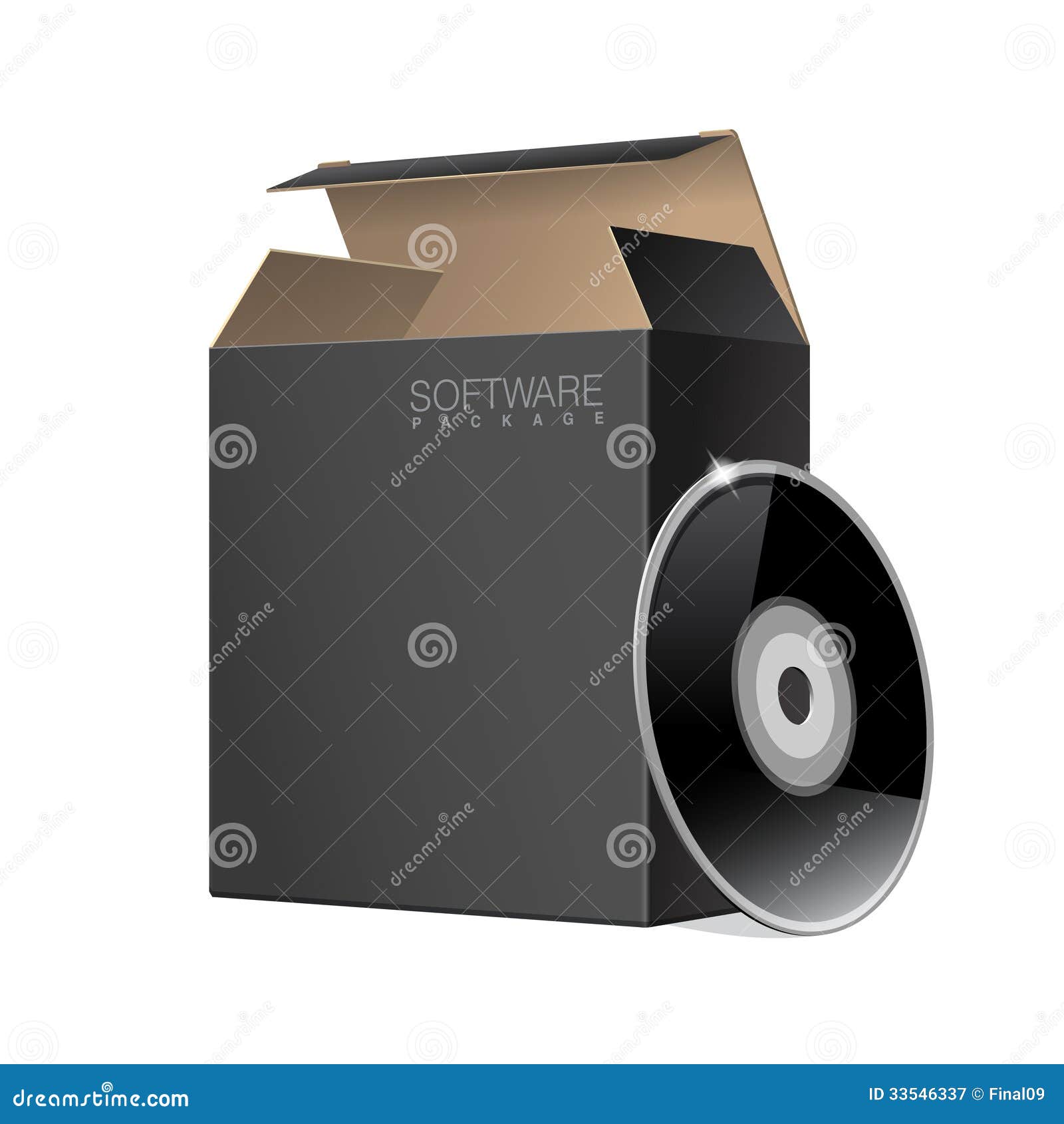 Two Package Box Opened with DVD or CD Disk. Stock Vector - Illustration ...