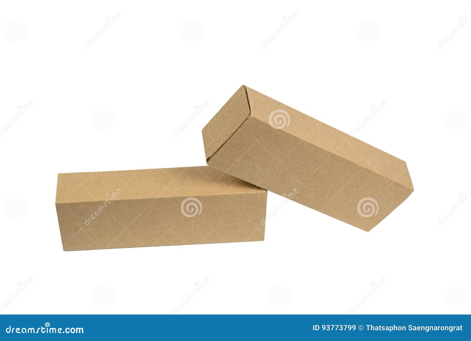 Two Package Brown Cardboard Box for Long Items. Mockup, Isolated Stock ...
