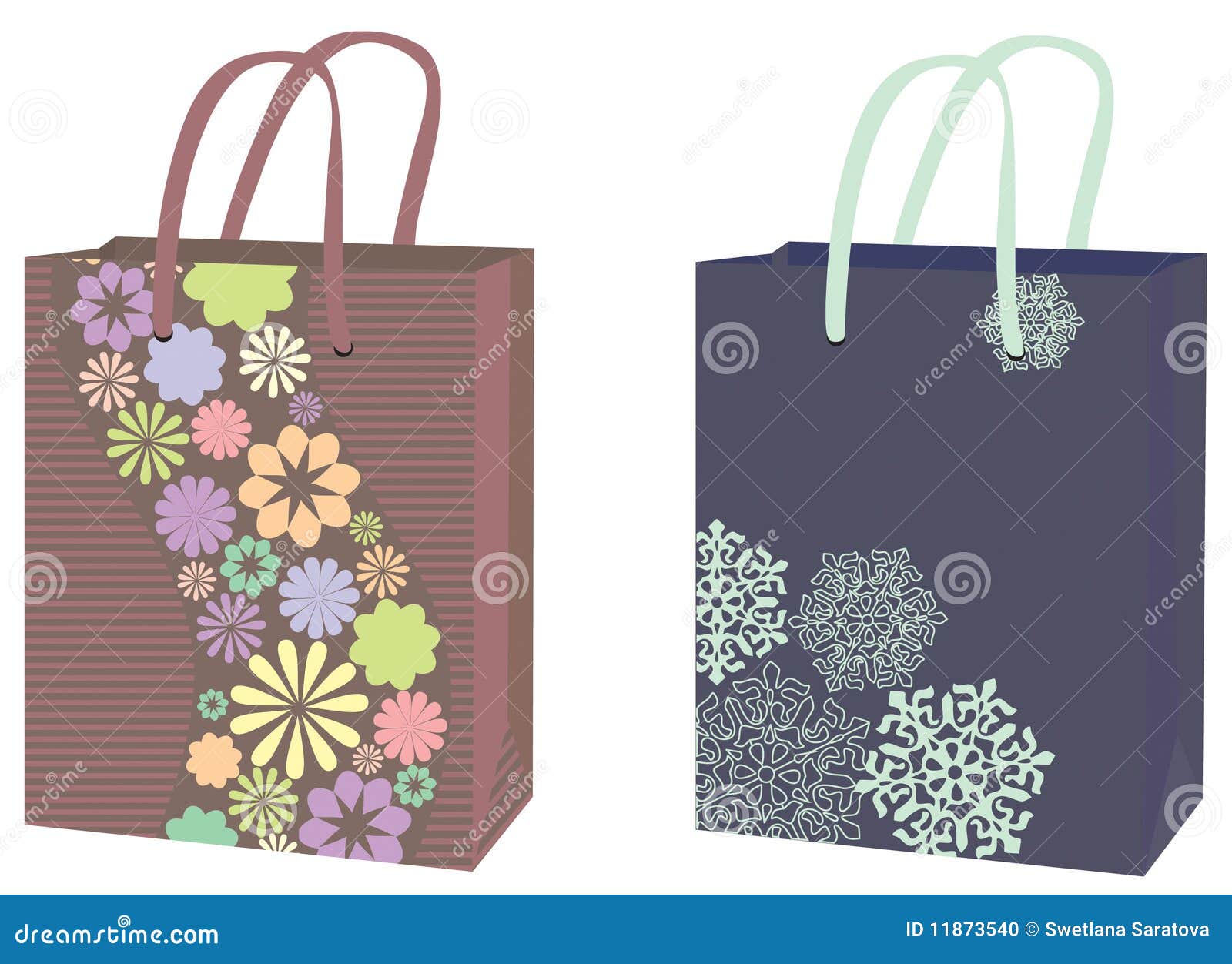 Two packages for purchases stock illustration. Illustration of store ...