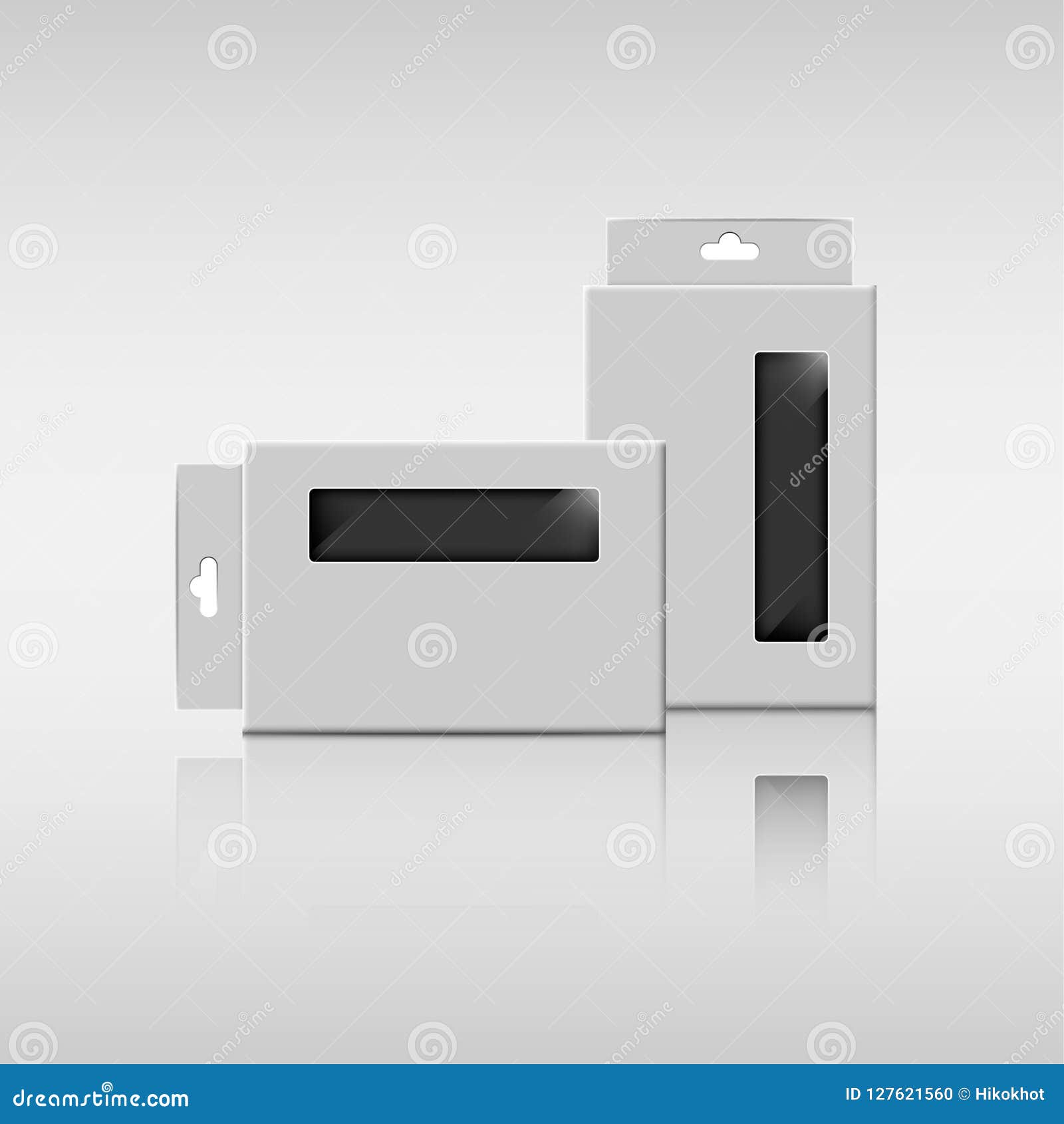 Two Packaging Paper Rectangular Box with Clear Plastic for Electronic ...