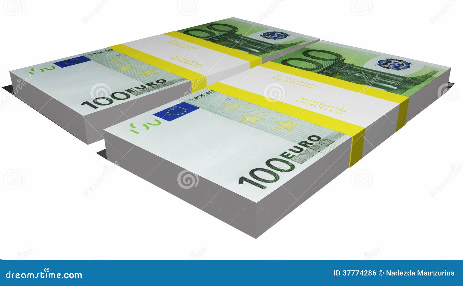 Two packs of euro bills stock illustration. Illustration of euros ...