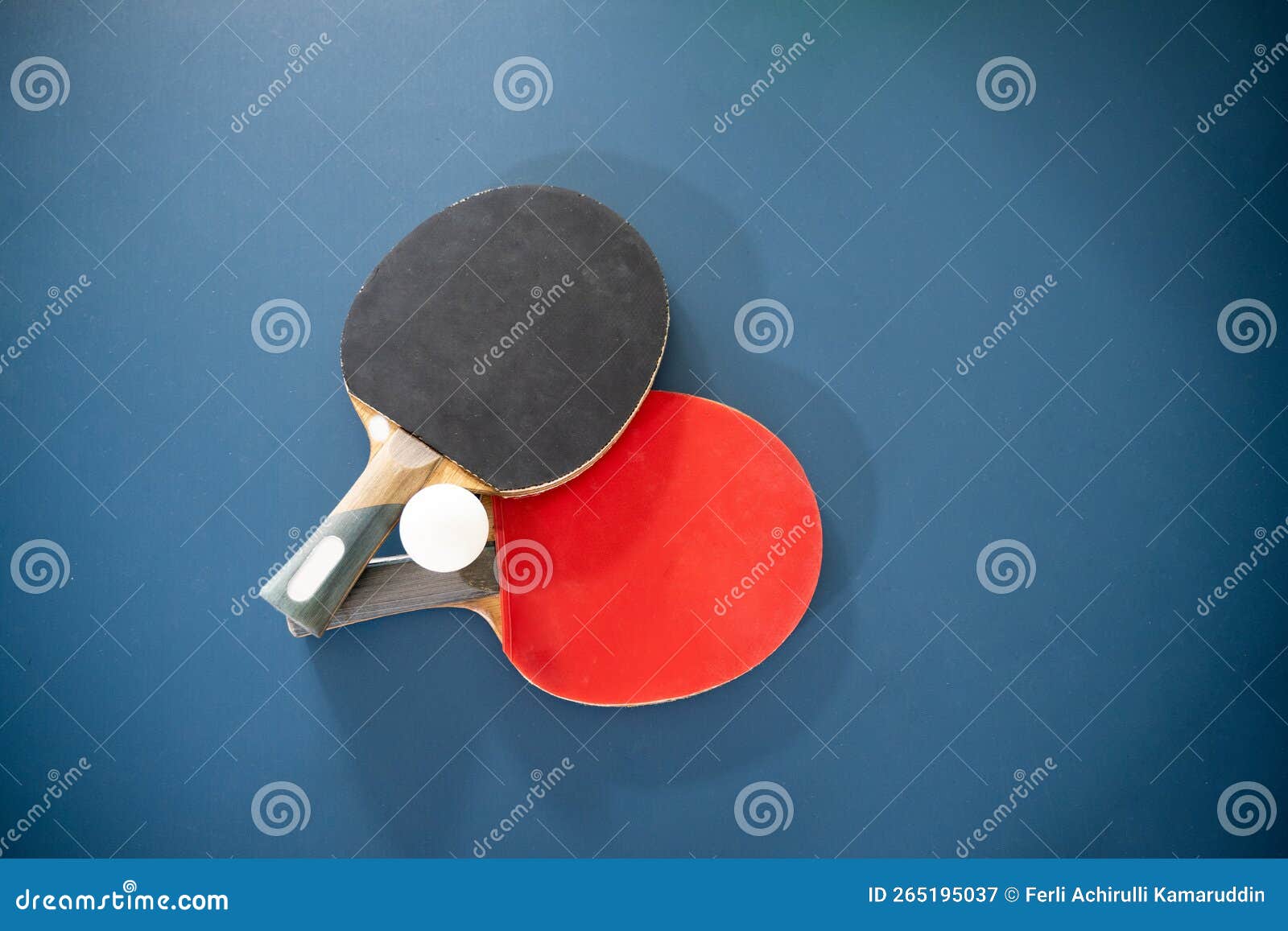Two Paddles with a Ball on Ping Pong Table Stock Image - Image of ...