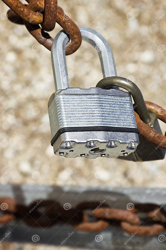 Two Padlocks stock image. Image of closed, pole, abandoned - 32803073