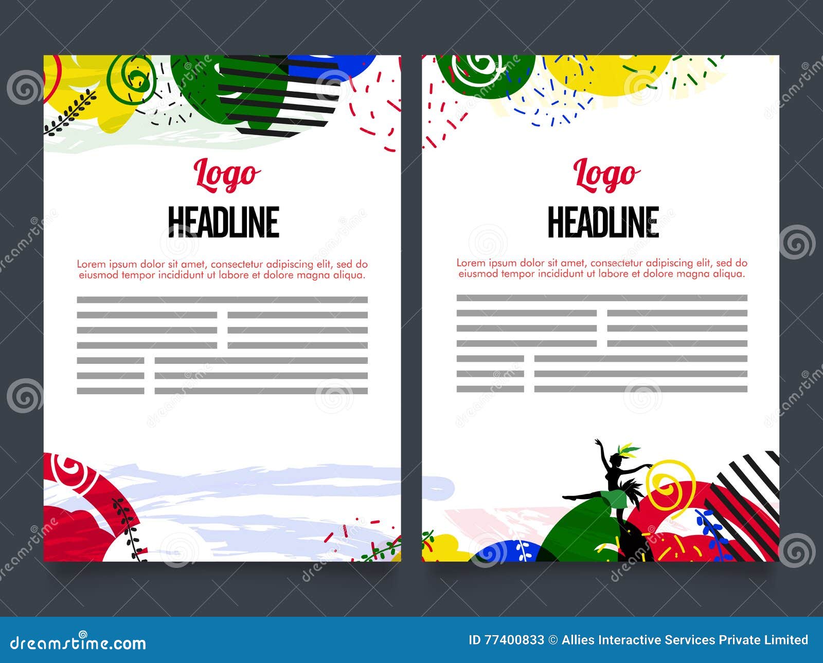 Two Page Brochure, Template or Flyer Design. Stock Illustration ...