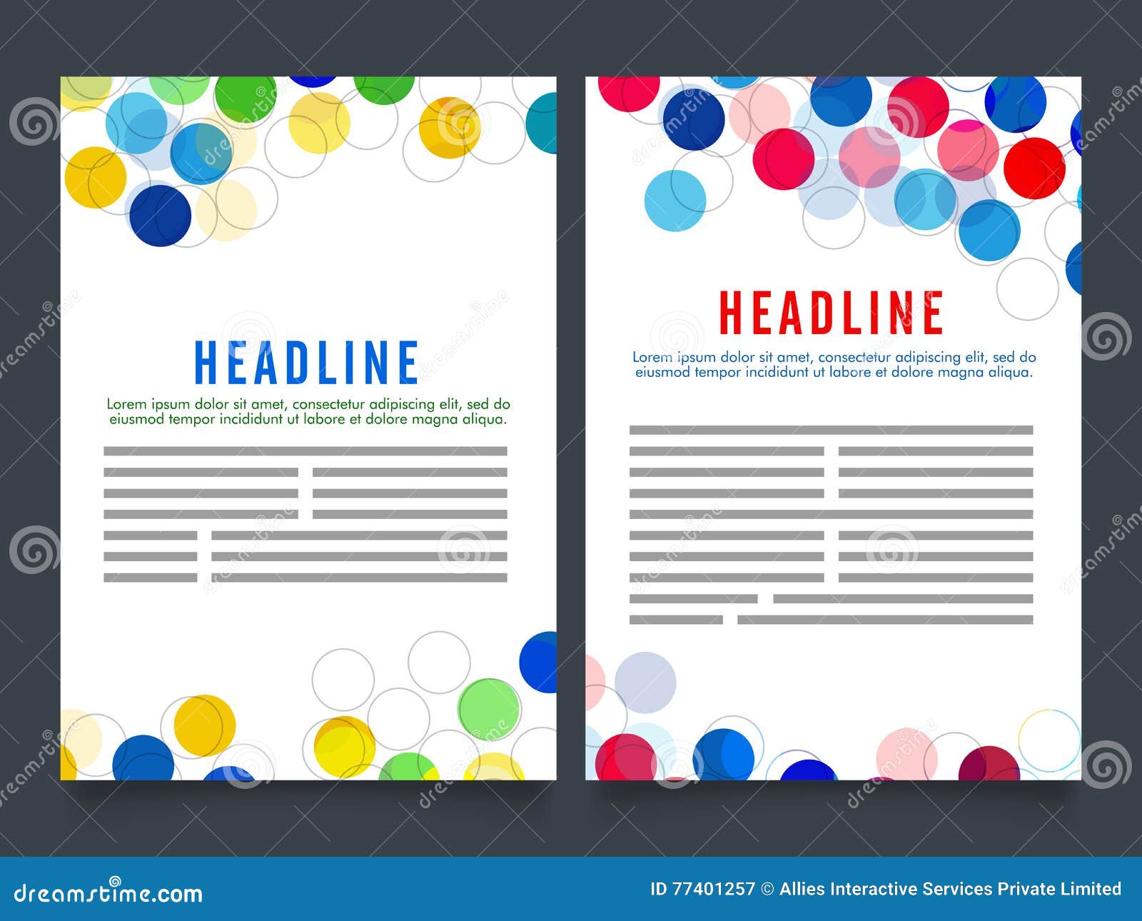Two Page Brochure, Template or Flyer Design. Stock Illustration ...
