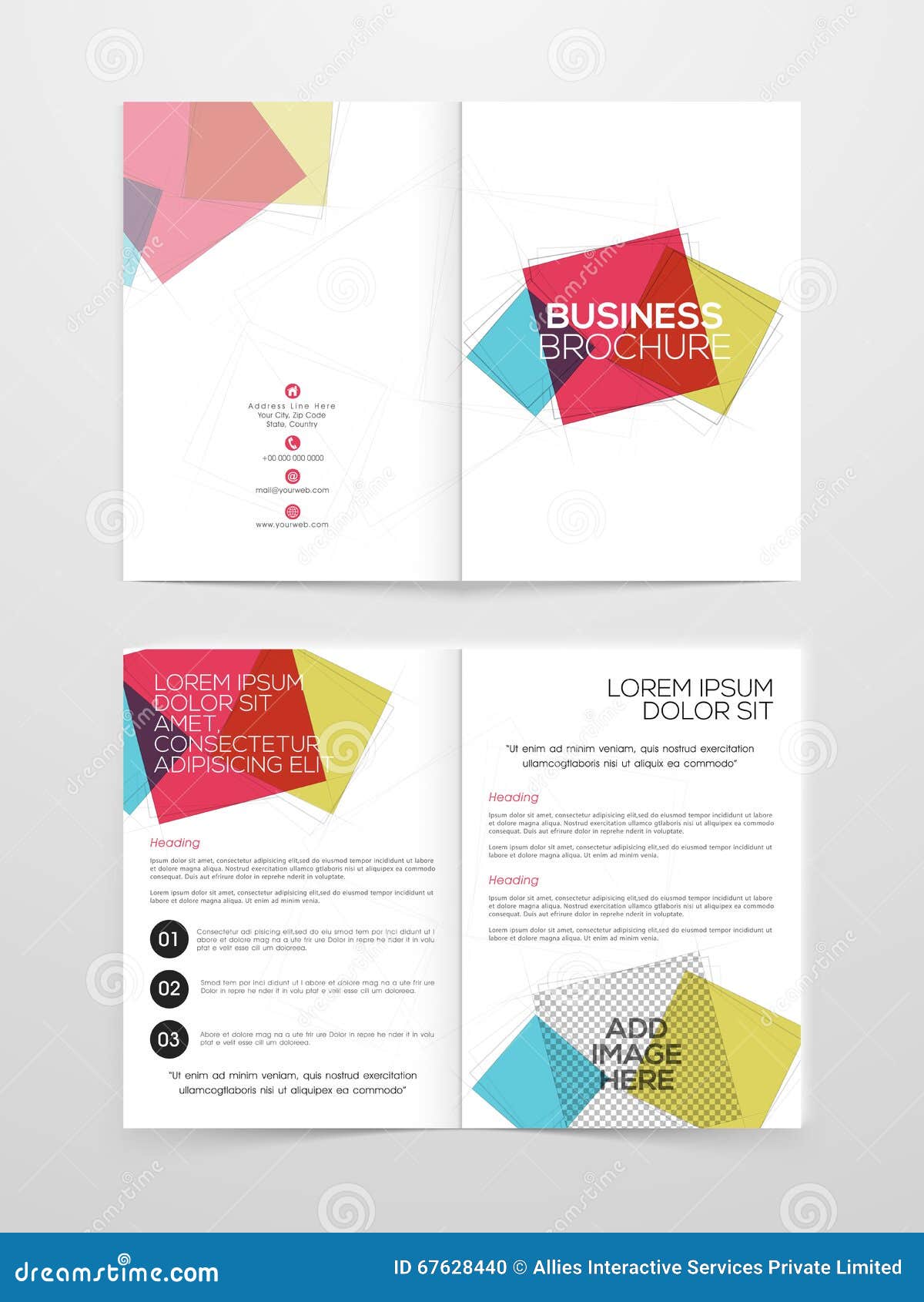Two Page Business Brochure or Template. Stock Illustration ...