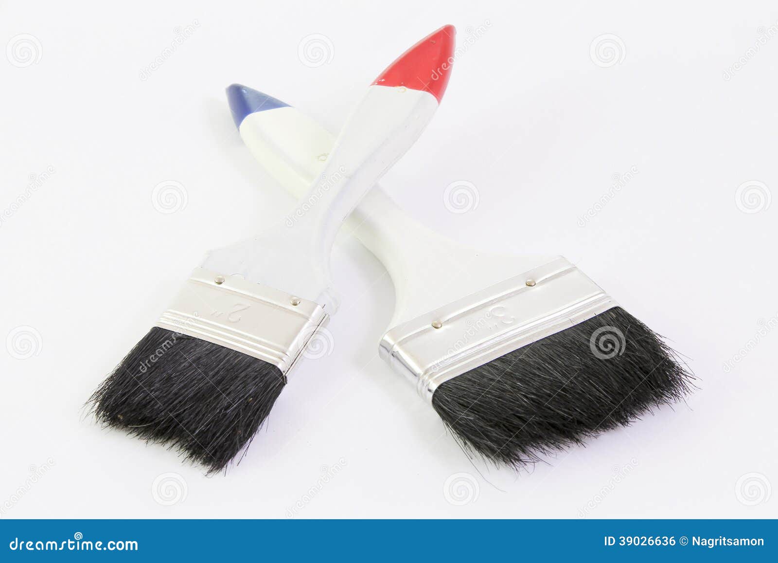 Two Paint Brush Isolated on a White Background Stock Photo - Image of ...