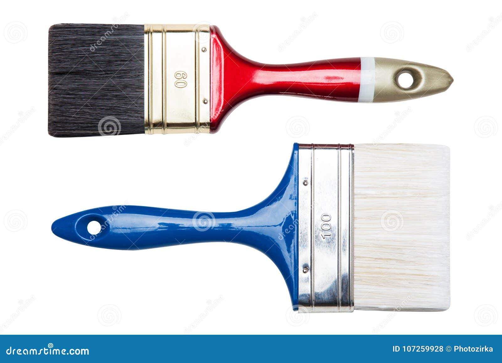 Two Paint Brushes Isolated on White Stock Photo - Image of creativity ...