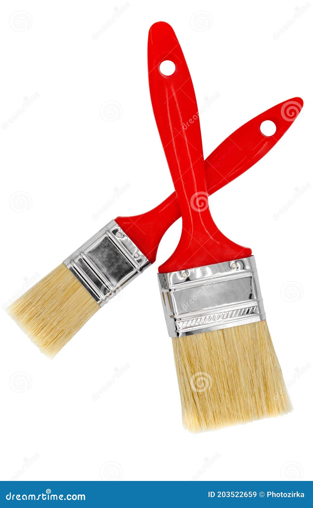 Two Paint Brushes Isolated on White, Clipping Path Included Stock Image ...