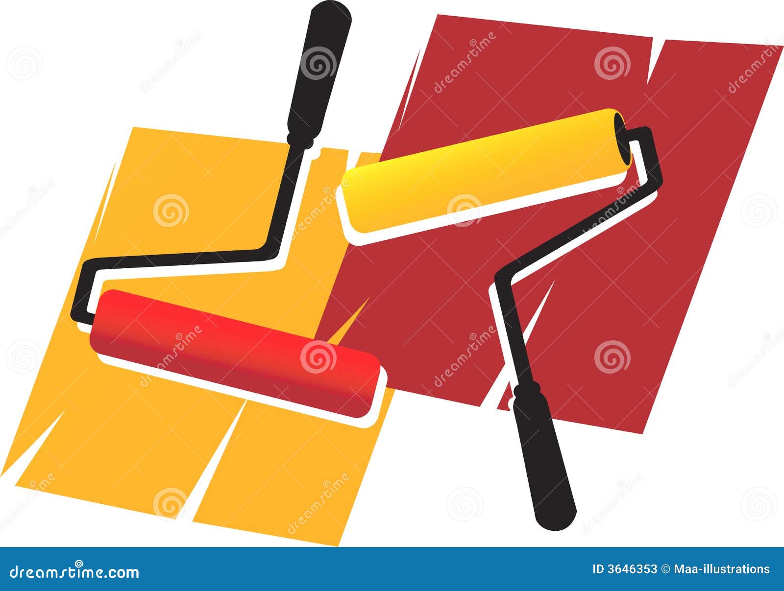 Two paint roller stock vector. Illustration of interior - 3646353