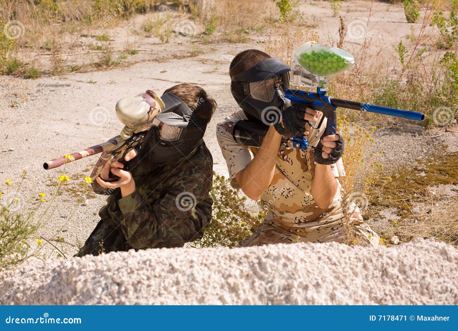 Two Paintball Players Hunting Outdoors Stock Image - Image of ...
