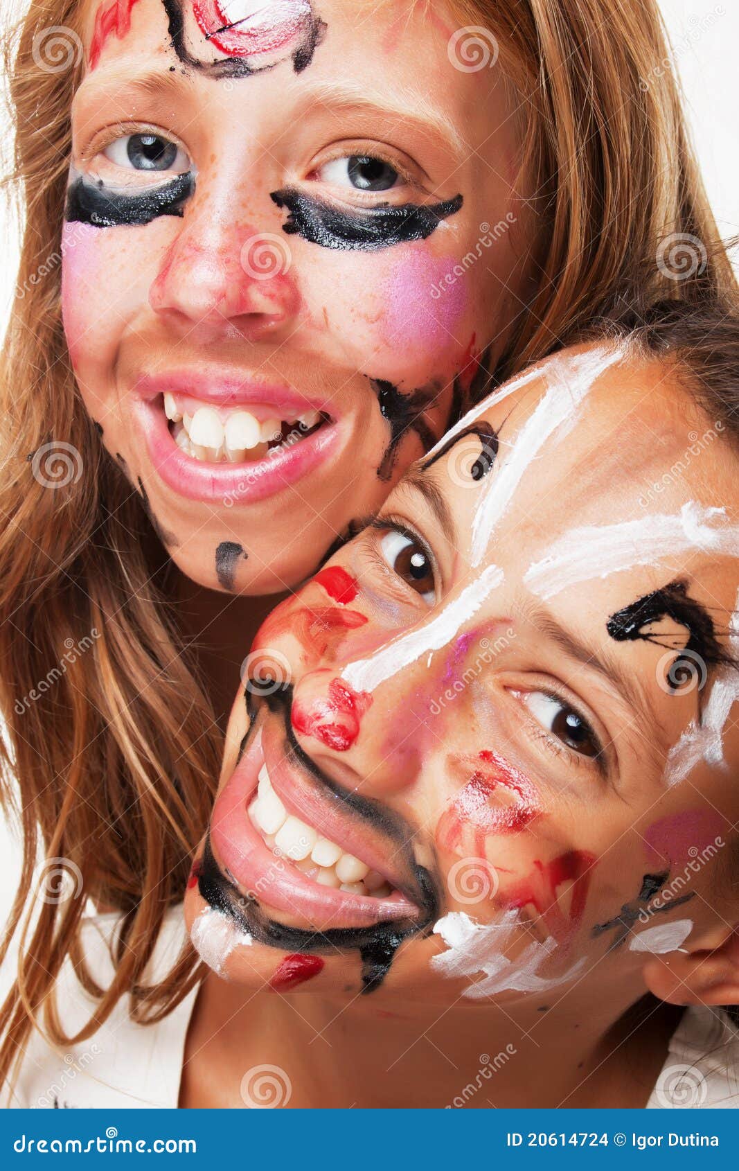 Two painted faces stock photo. Image of white, painted - 20614724