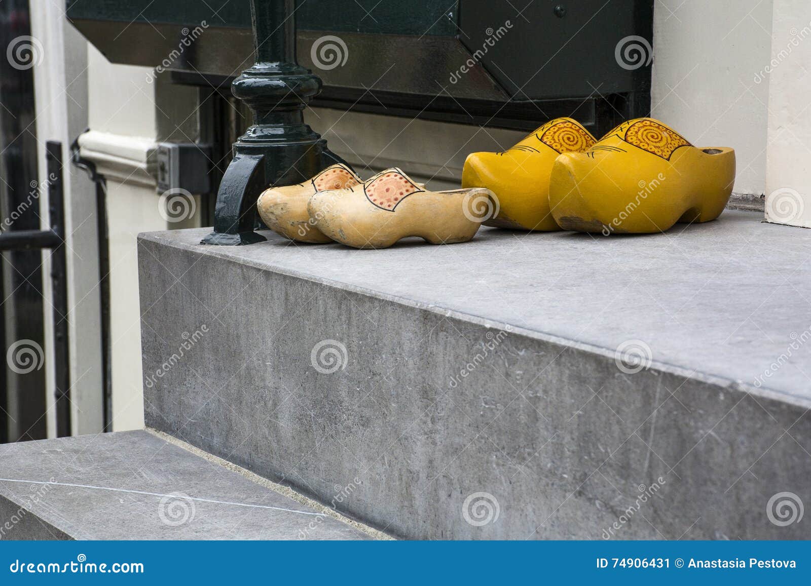Two Pair of Dutch Clogs on the Street Stock Image - Image of footwear ...