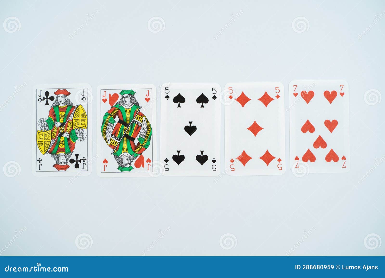 Two Pair Playing Cards Isolated on White Background Stock Image - Image ...