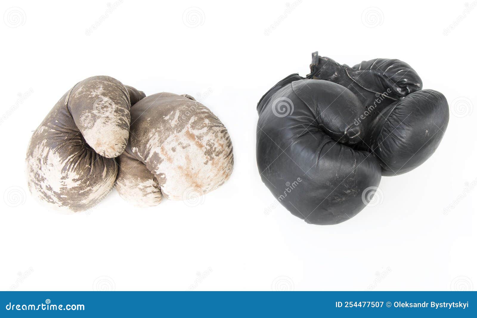 Two Pairs of Old Worn Leather Boxing Gloves Stock Image - Image of ...