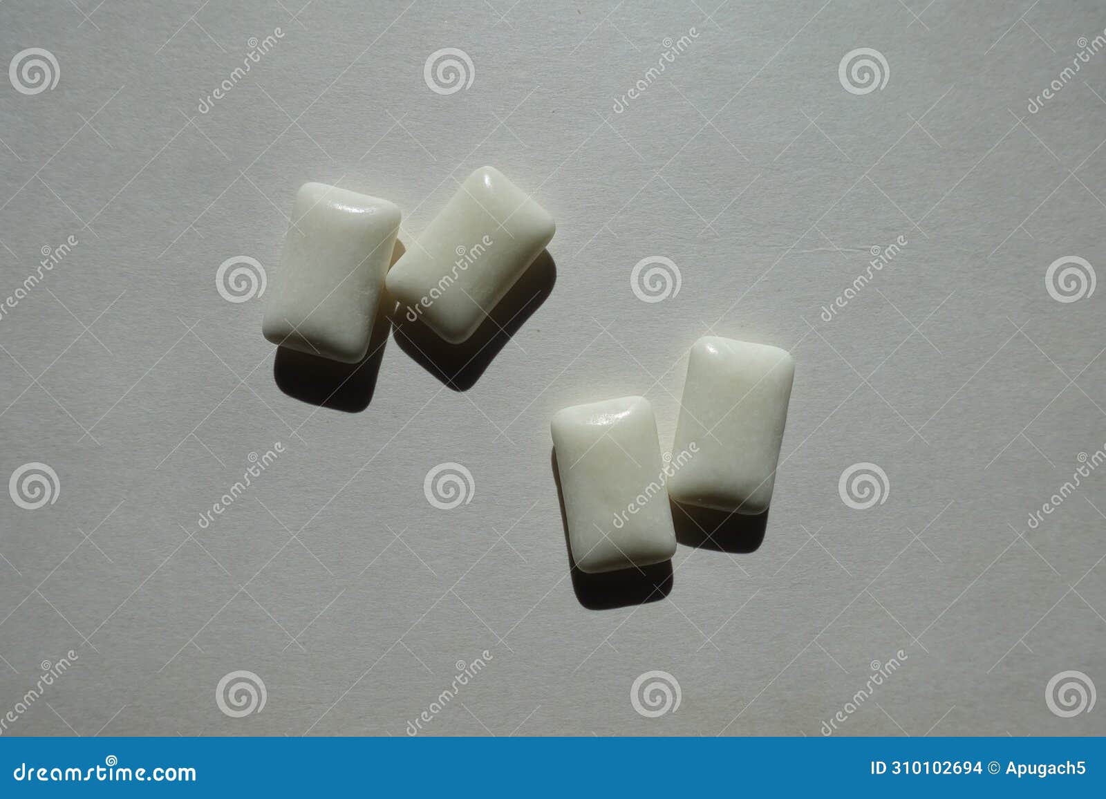 Two Pairs of White Pieces of Chewing Gum Stock Photo - Image of chewing ...