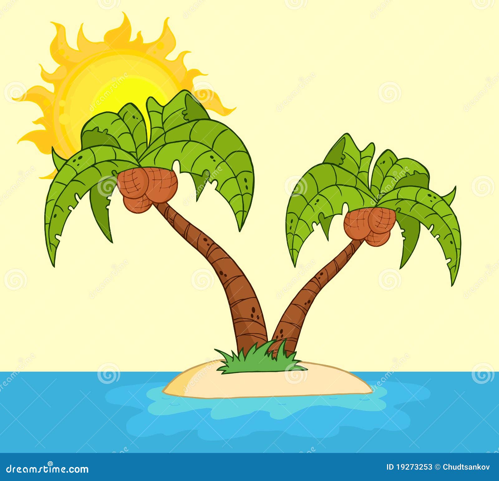Two palm tree illustration stock vector. Illustration of cartoon - 19273253