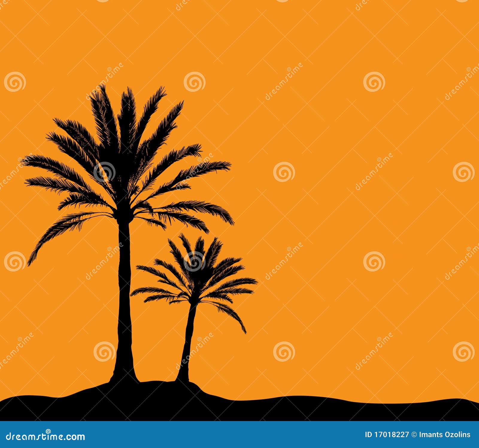 Two palm trees stock vector. Illustration of shadow, black - 17018227