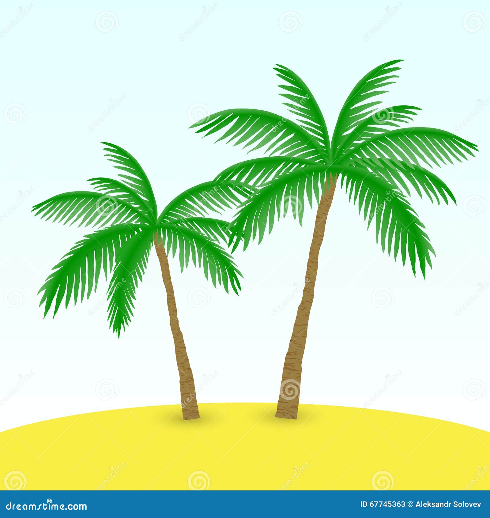 Two palm trees stock vector. Illustration of object, bright - 67745363
