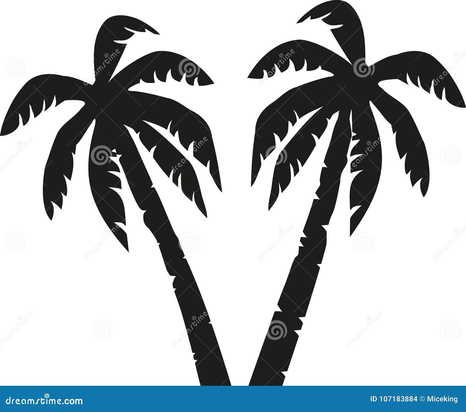 Two palm trees icon stock vector. Illustration of summer - 107183884