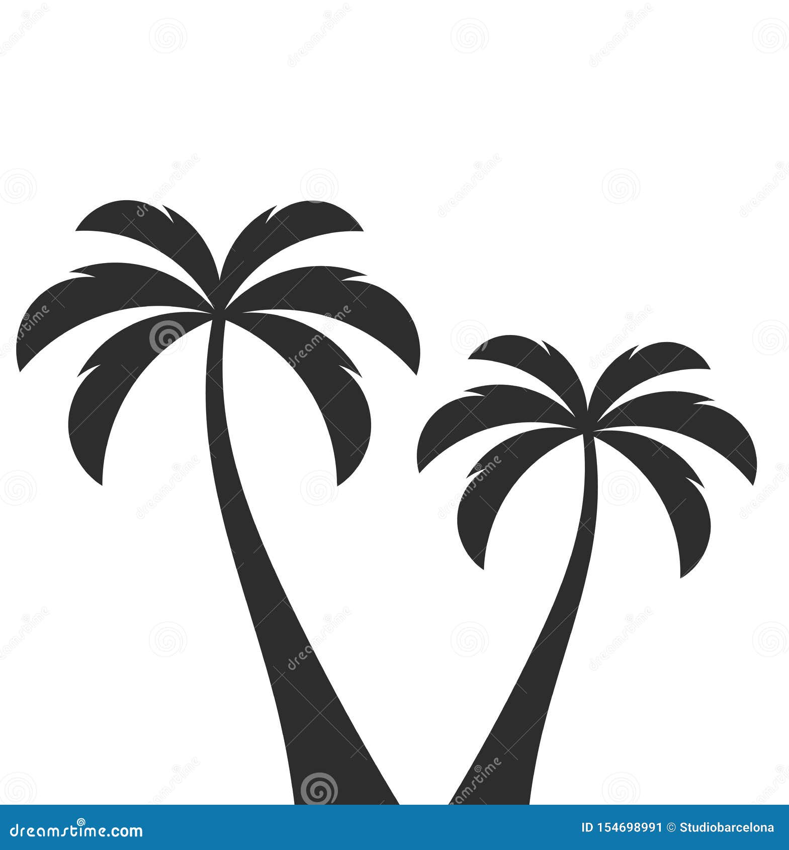 Two palm trees stock vector. Illustration of florida - 154698991