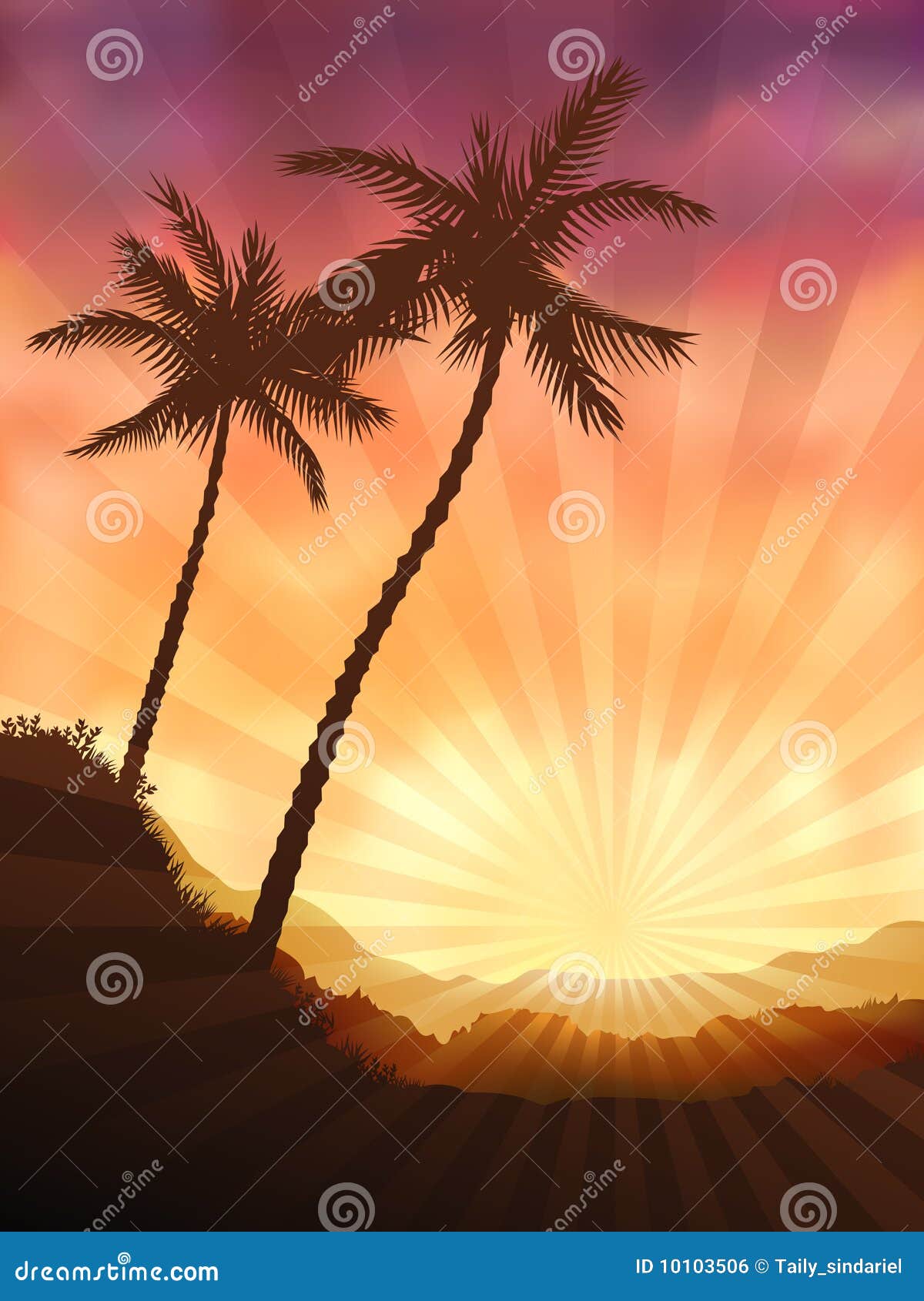 Two palms stock vector. Illustration of floral, clip - 10103506