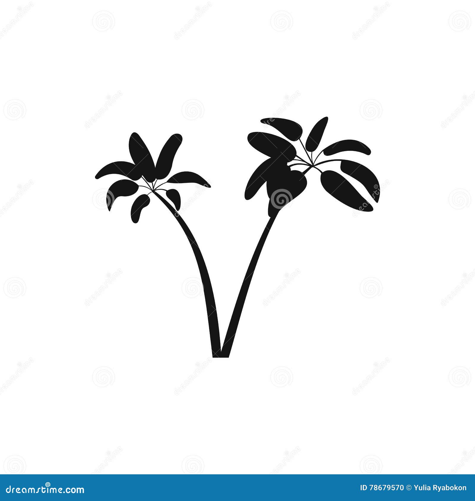 Two Palms Icon, Simple Style Stock Vector - Illustration of plant ...