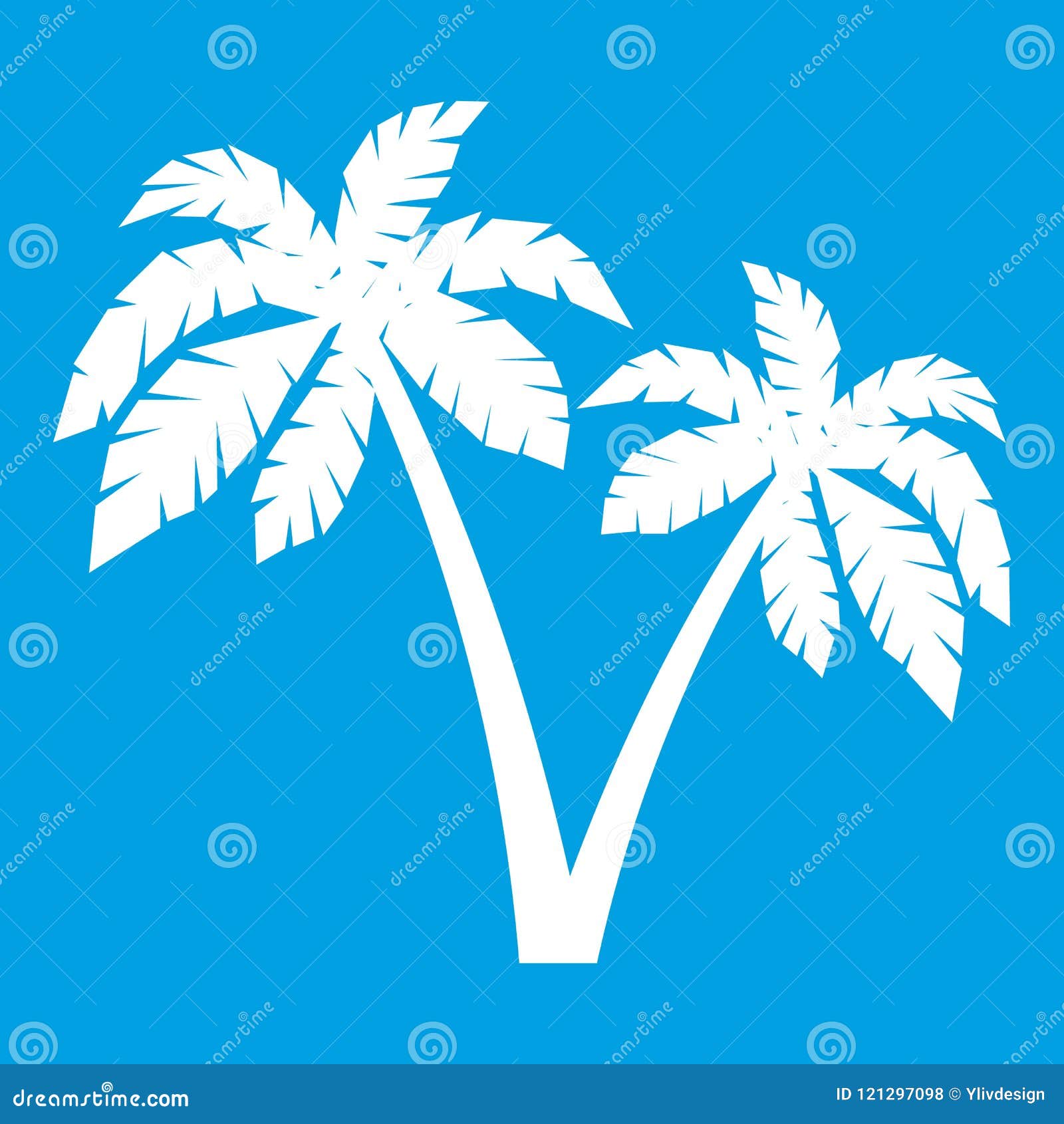 Two palms icon white stock vector. Illustration of holiday - 121297098