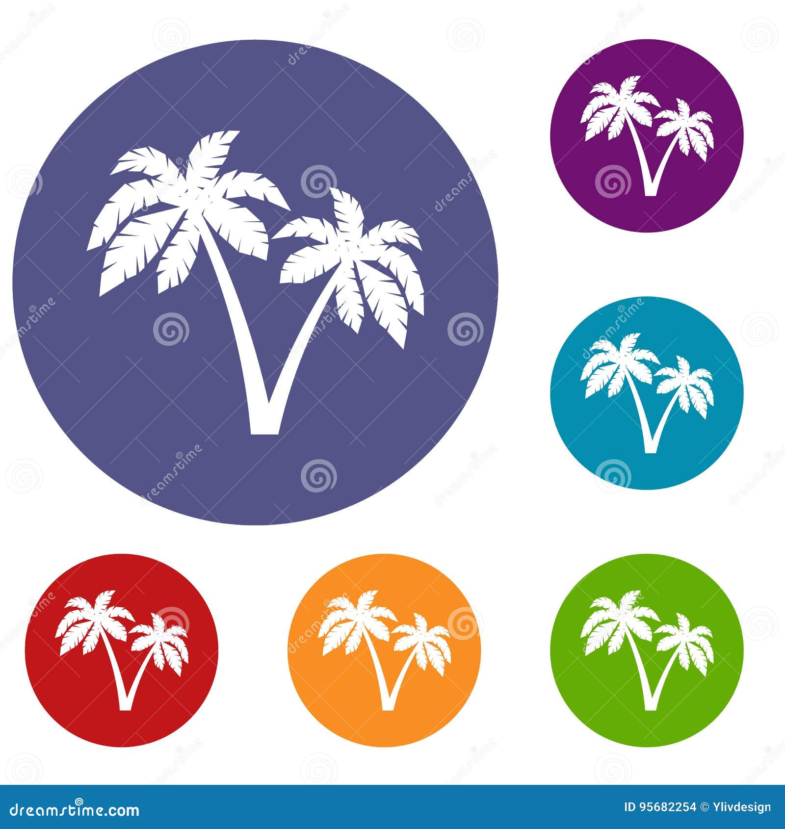 Two palms icons set stock vector. Illustration of idyllic - 95682254