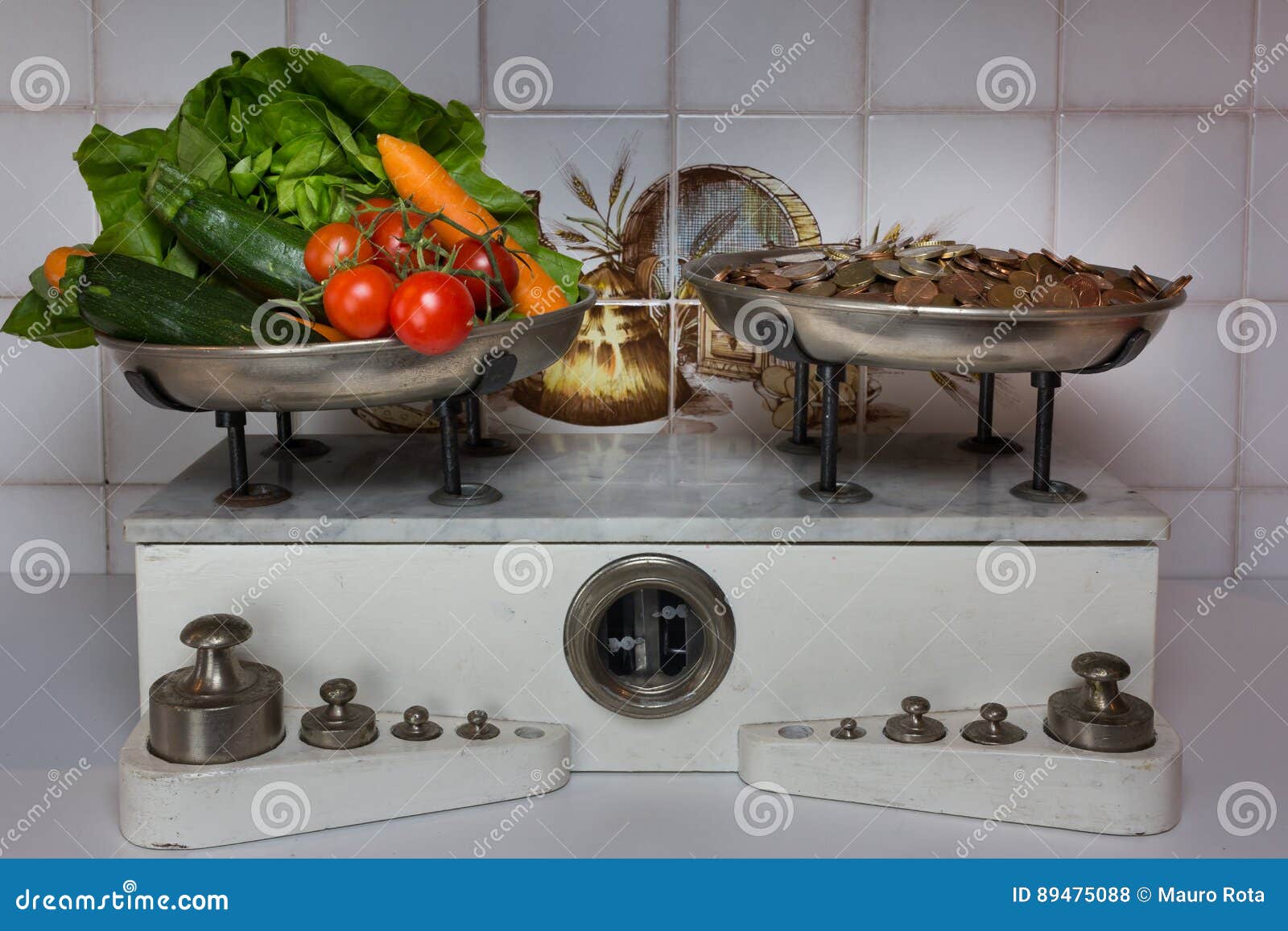 Two pan balance stock photo. Image of diet, kilogram - 89475088