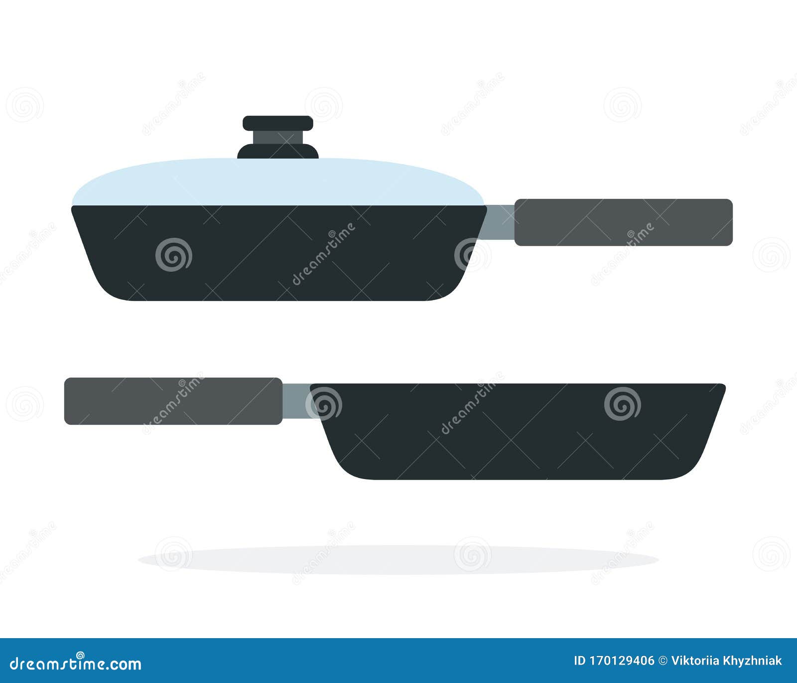 Two Pan for Frying Vector Flat Isolated Stock Vector - Illustration of ...