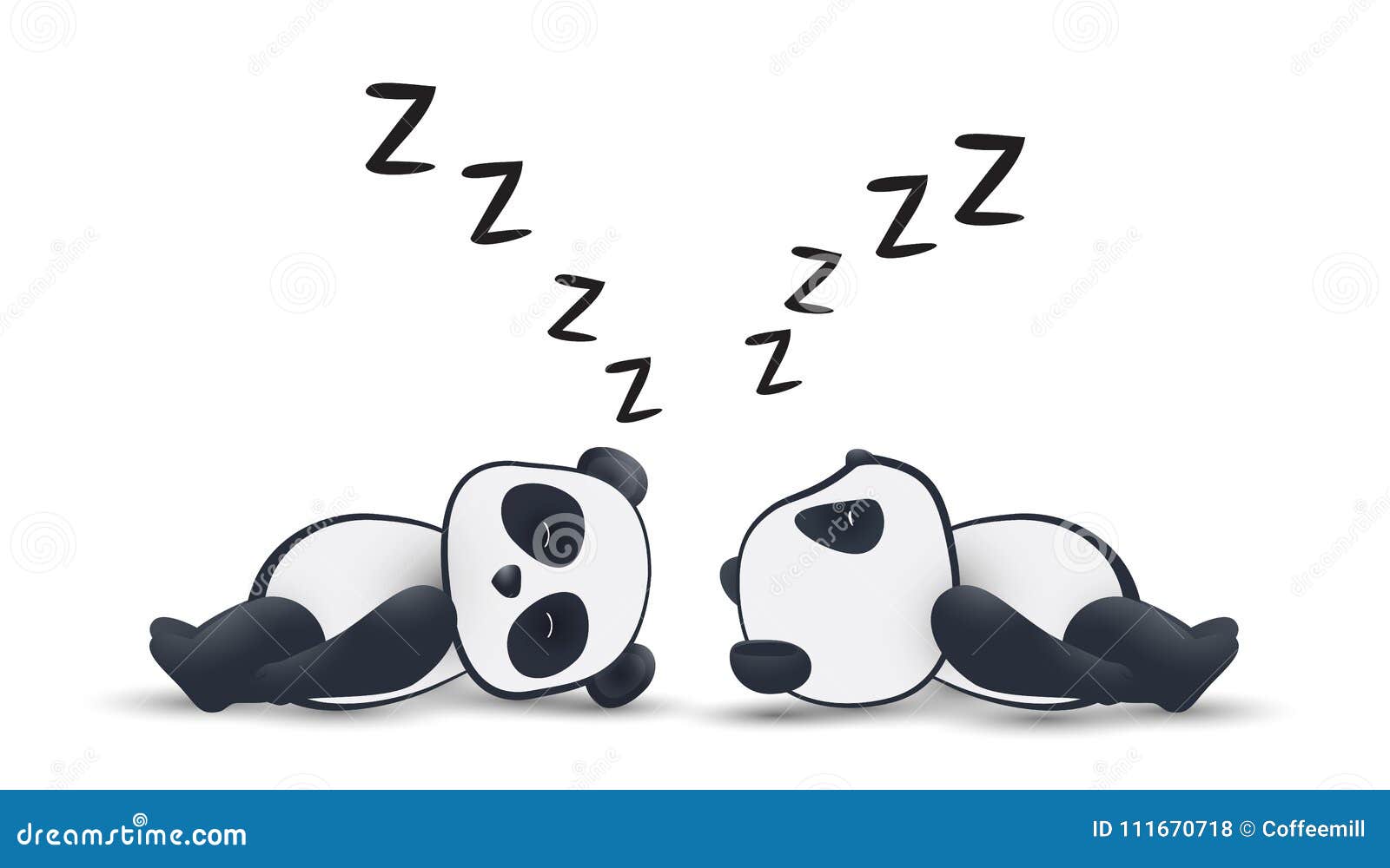 Two Pandas Isolated on White Background. Stock Vector - Illustration of ...
