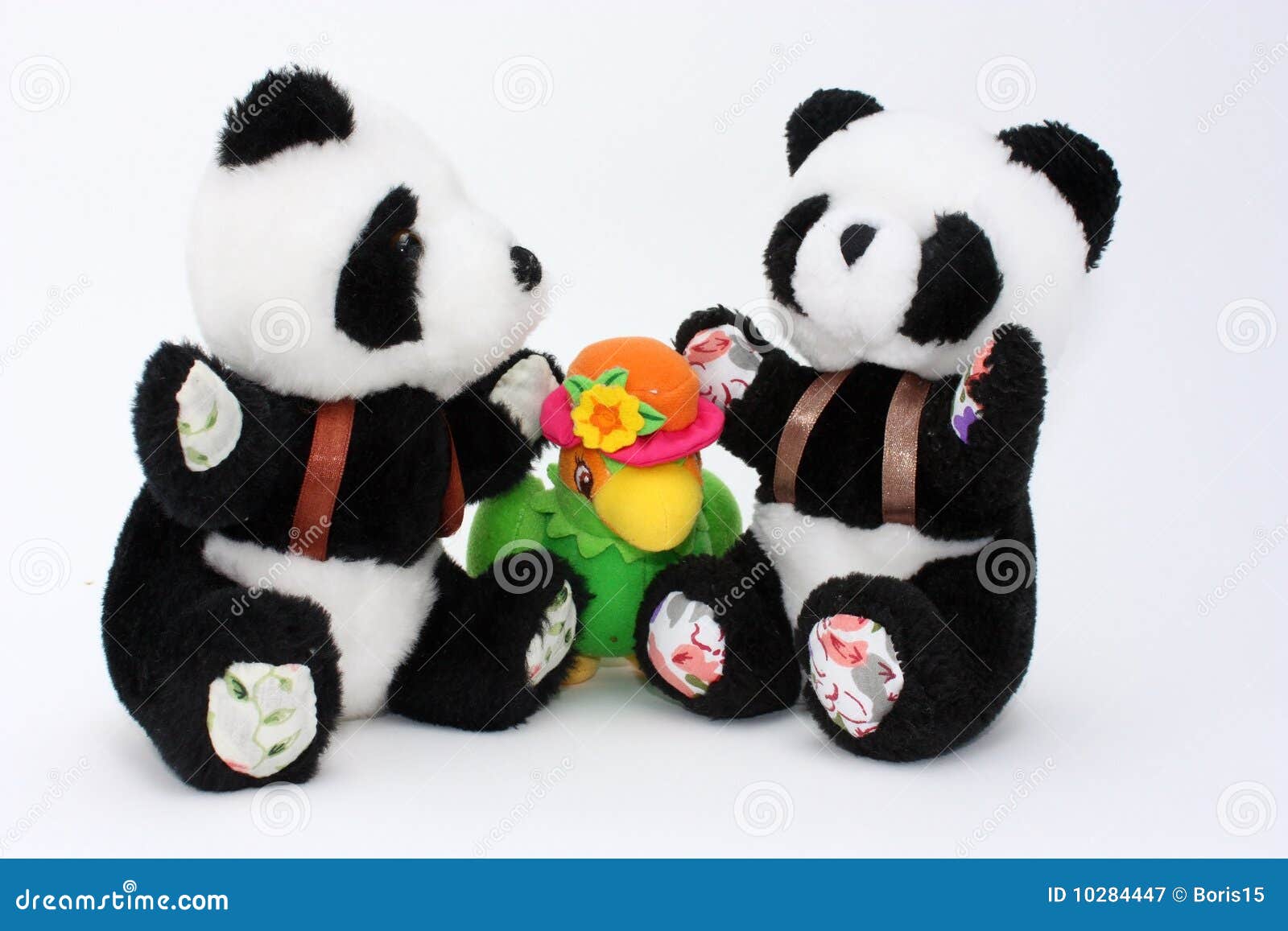 Two pandas and a parrot stock image. Image of soft, small - 10284447