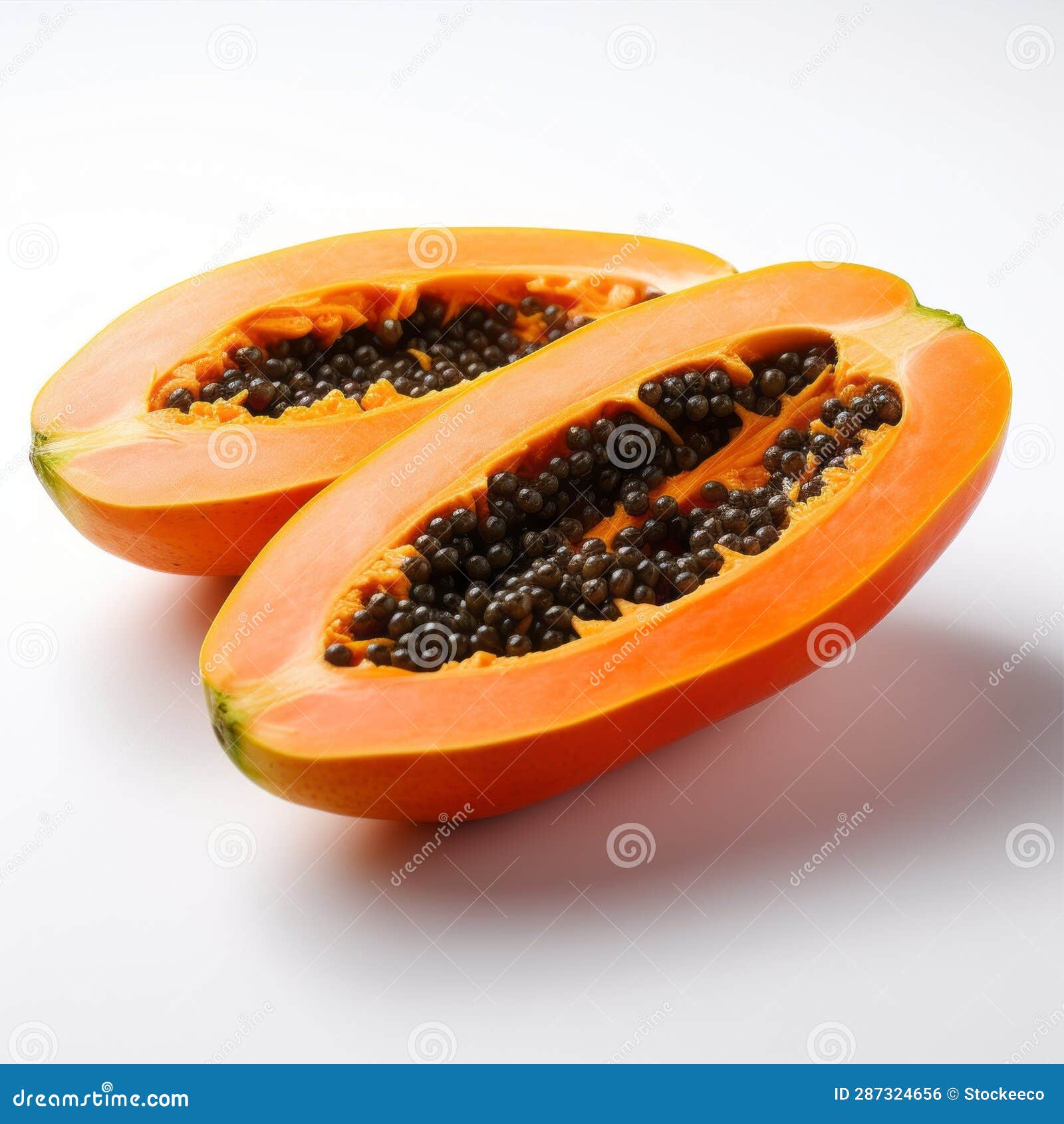 Papaya Fruit Product Photography on White Background Stock Photo ...